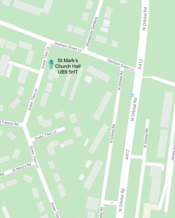St Mark's Hall Map - Denham Parish Church
